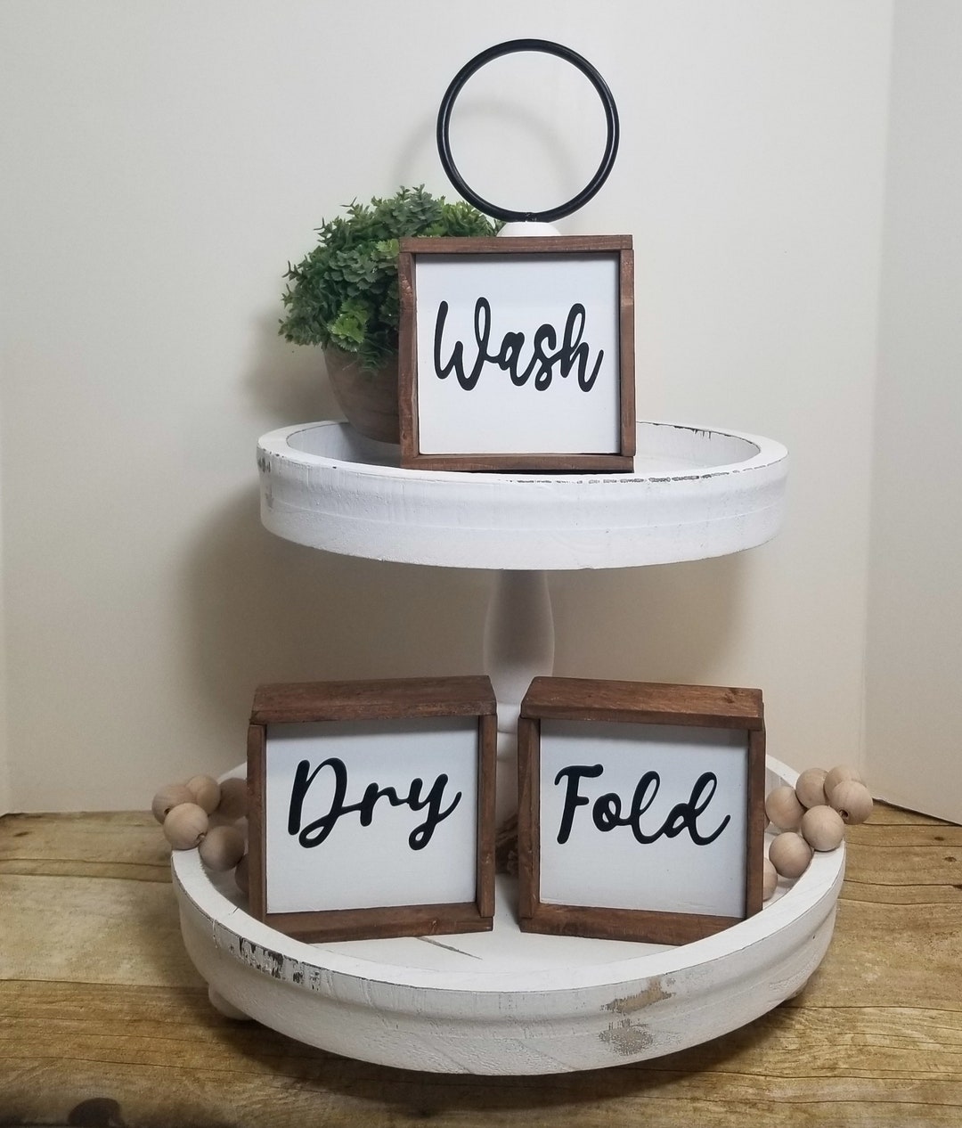 Wash Sign Farmhouse Mini Wood Signs | Tiered Tray Rustic Decor | Dry ...