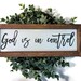 God is in Control | Framed Farmhouse Wood Sign 3" X 12" | Religious ...
