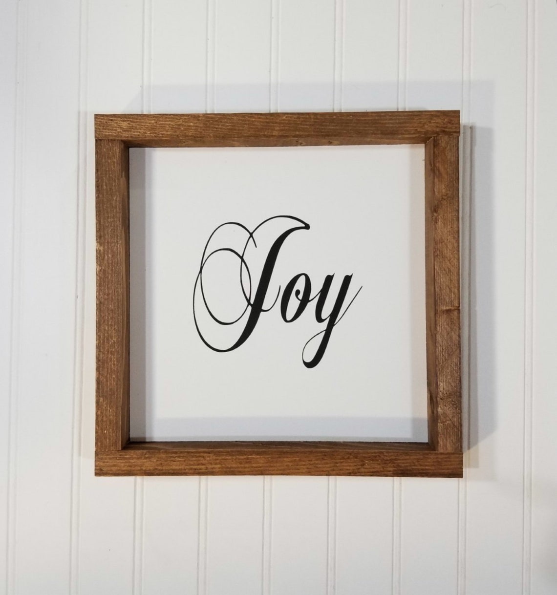 Joy Farmhouse Wood Framed Sign 9" X 9" | Farmhouse Christmas Sign ...