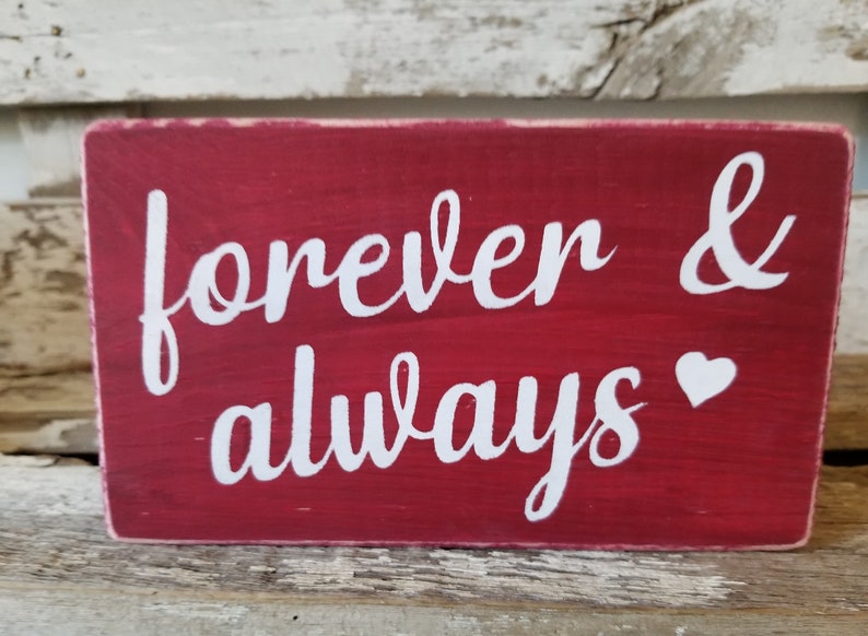 Forever & Always 4 X 6 Mini Red Wood Sign Home | Etsy