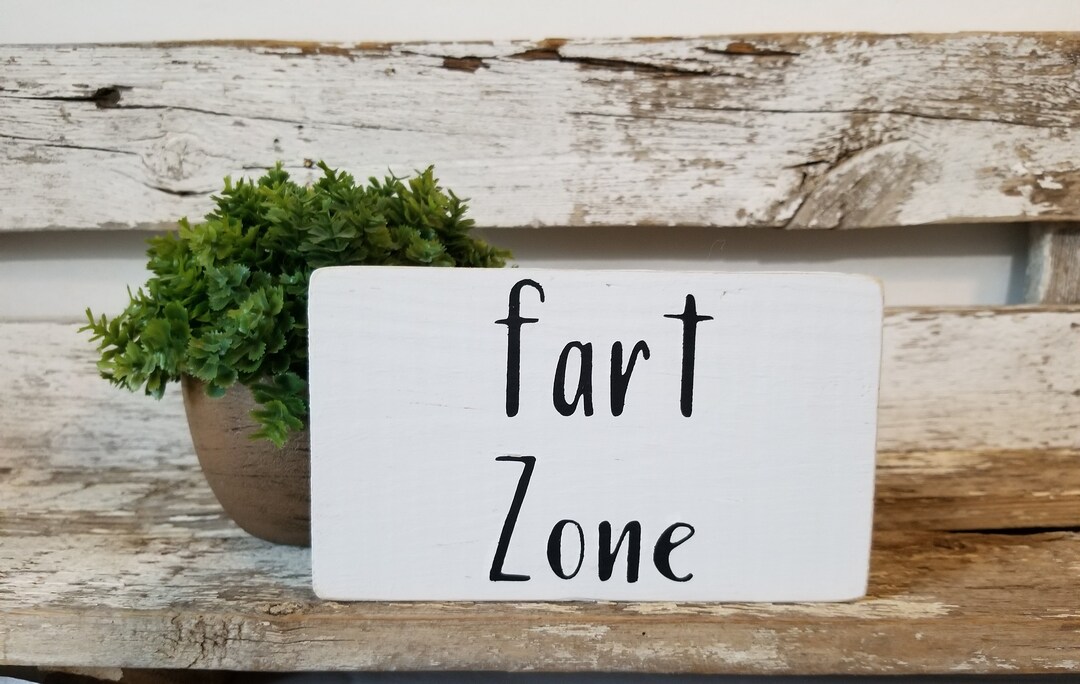 Fart Zone 4" X 6" Mini Wood Sign | Bathroom Sign | Mini Block Sign ...