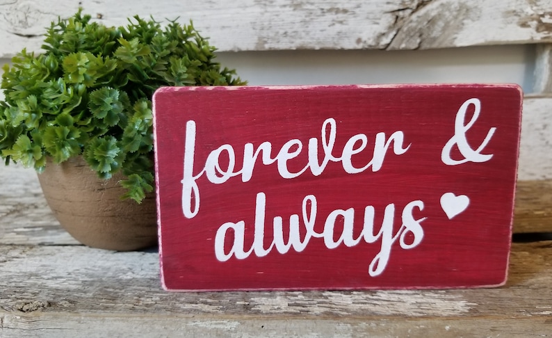 Forever & Always 4 X 6 Mini Red Wood Sign Home | Etsy