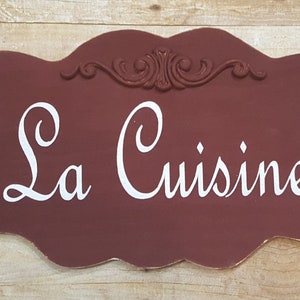 La Cuisine Wood Sign | Kitchen Wood Sign | Shabby Cottage Wood Sign ...