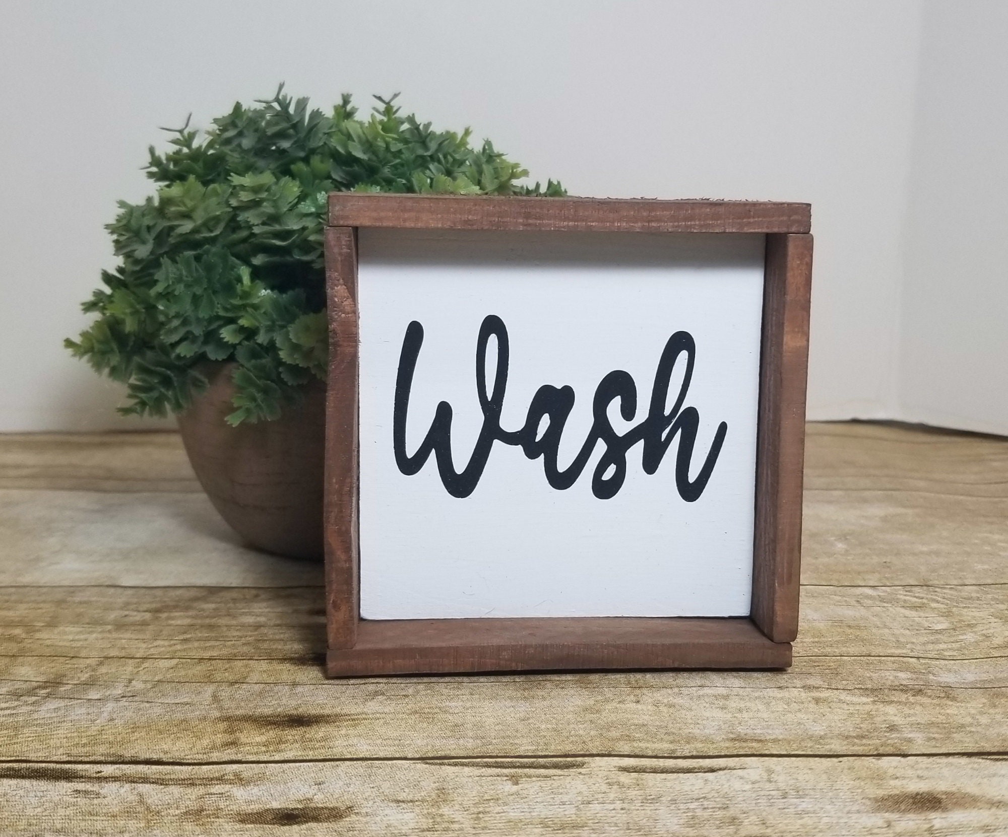 Wash Sign Farmhouse Mini Wood Signs Tiered Tray Rustic Decor - Etsy