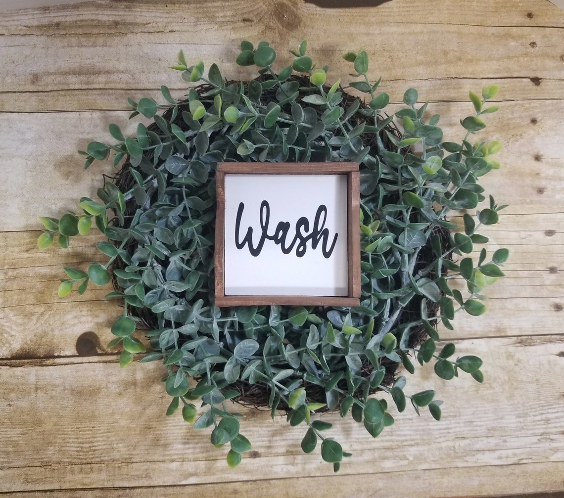 Wash Sign Farmhouse Mini Wood Signs Tiered Tray Rustic Decor - Etsy