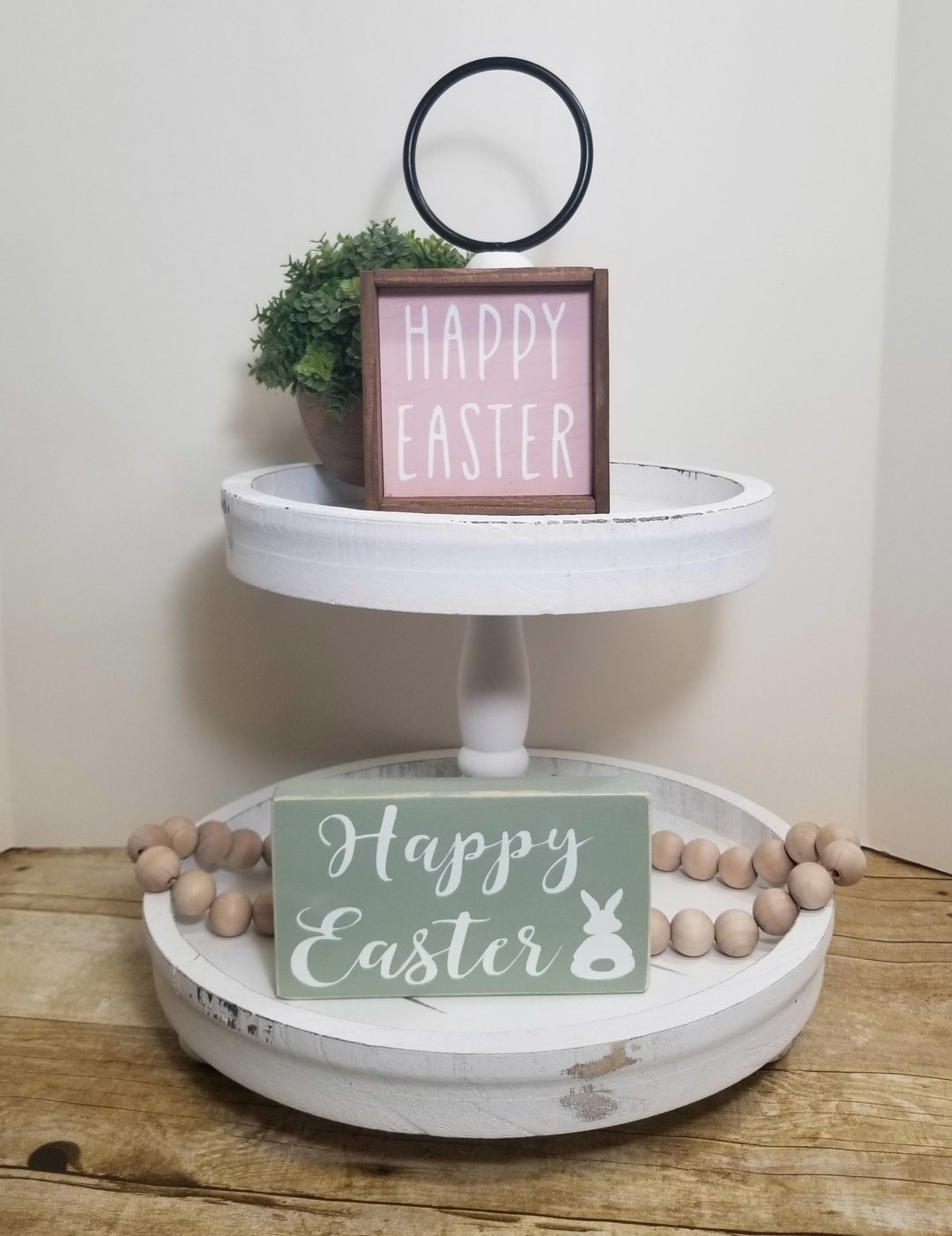Happy Easter Framed Sign Farmhouse Mini Wood Signs Tiered Tray Rustic ...