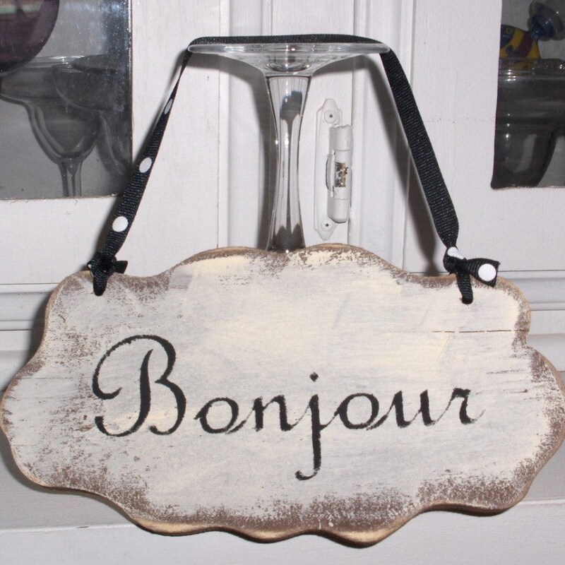 Bonjour Sign - Etsy
