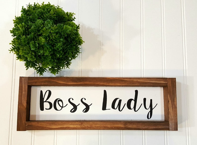 Boss Lady Framed Farmhouse Wood Sign 3 X 12 | Etsy