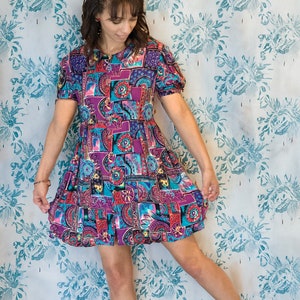 90s Geometric Pattern Dress Small-medium Vintage - Etsy