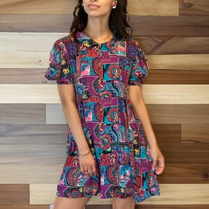 90s Geometric Pattern Dress Small-medium Vintage - Etsy