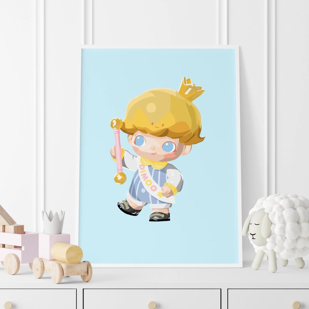 Dimoo Art, Dimoo Decor, Royal Prince Wall Art, Cute Cartoon ...