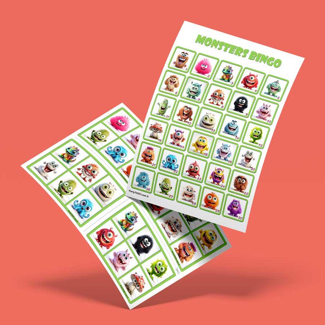 Monsters Bingo Game: A Fun Activity for Kids - Etsy