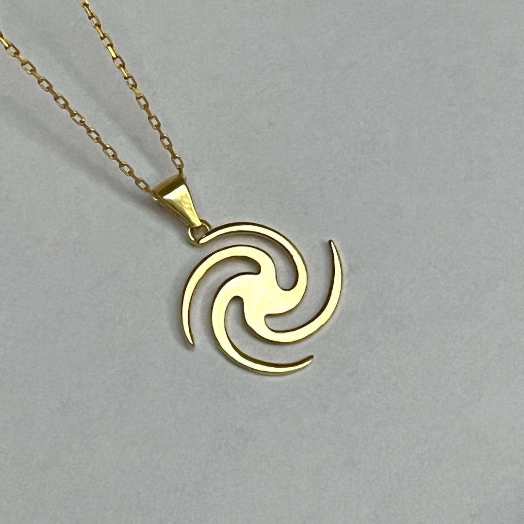 Solid Gold Black Hole Necklace, Milky Way Necklace, Necklace for Women ...