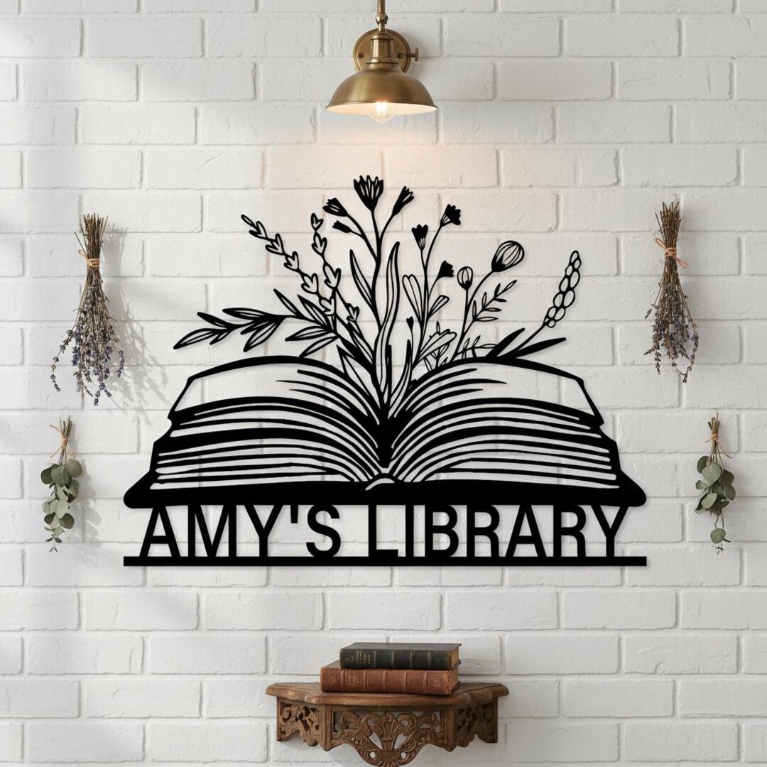 Personalized Library Room Wall Decor,personalized Book Sign,literary ...