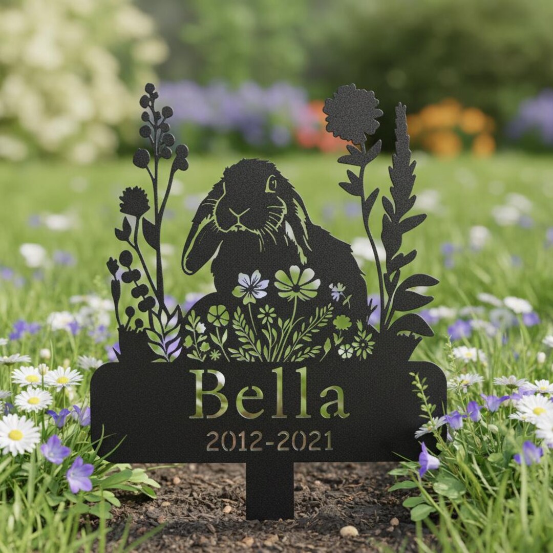 Personalized Pet Memorial Sign, Custom Rabbit Grave Marker,rabbit ...