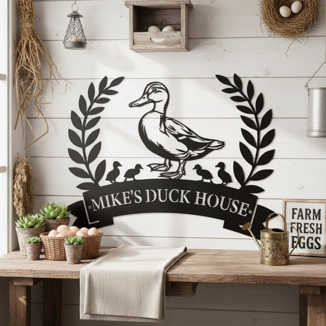 Personalized Duck Metal Sign,farmhouse Rustic Duck House Sign,duck ...