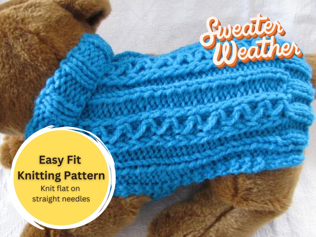 Zig Zag Rib Design Knit Dog Sweater Knitting Pattern Downloadable PDF ...