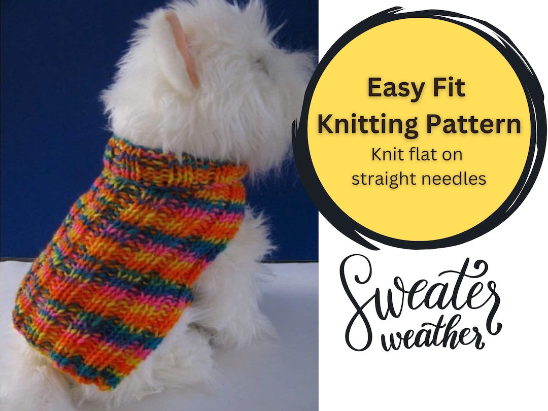 Small Dog Sweater Knitting Pattern Basic Ribbed Design Very Easy to ...
