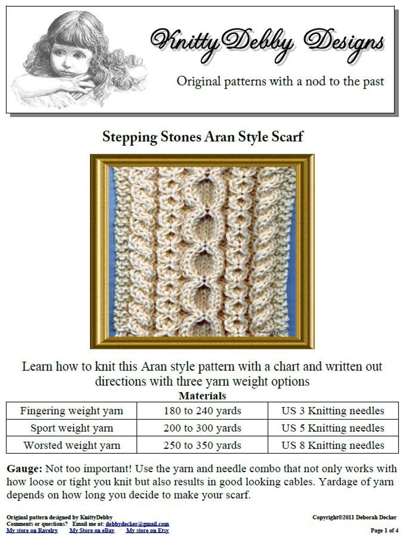 Knit Scarf Pattern Aran Style Knitting Pattern - Etsy