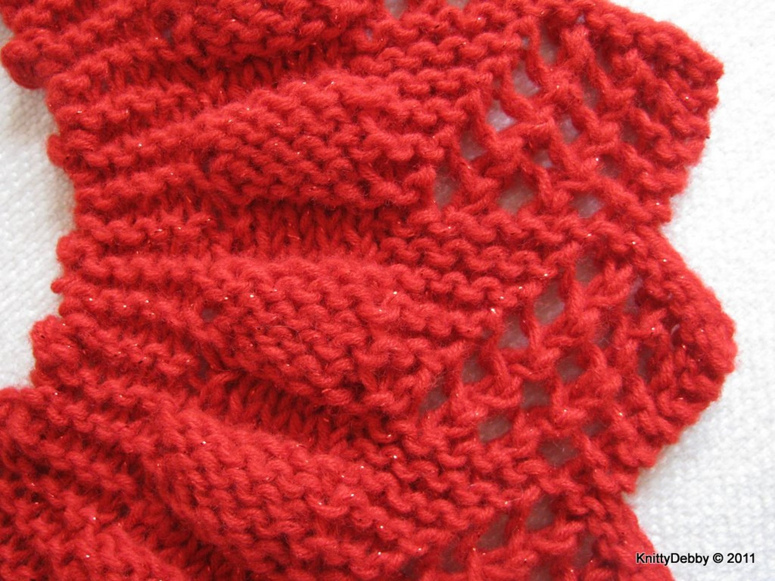 Lace Collar or Scarf Knitting Pattern Candy Apple Red Design - Etsy