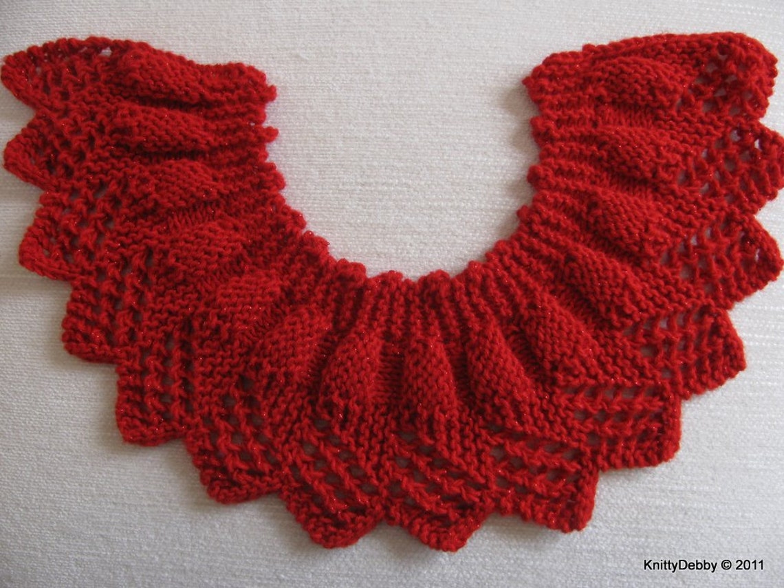 Lace Collar or Scarf Knitting Pattern Candy Apple Red Design - Etsy