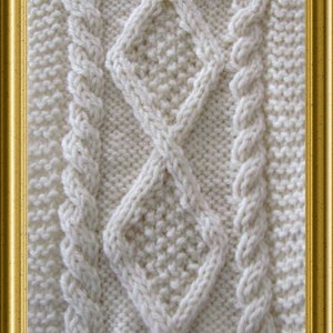 Diamond Aran Style Scarf PDF Digital Knitting Pattern - Etsy