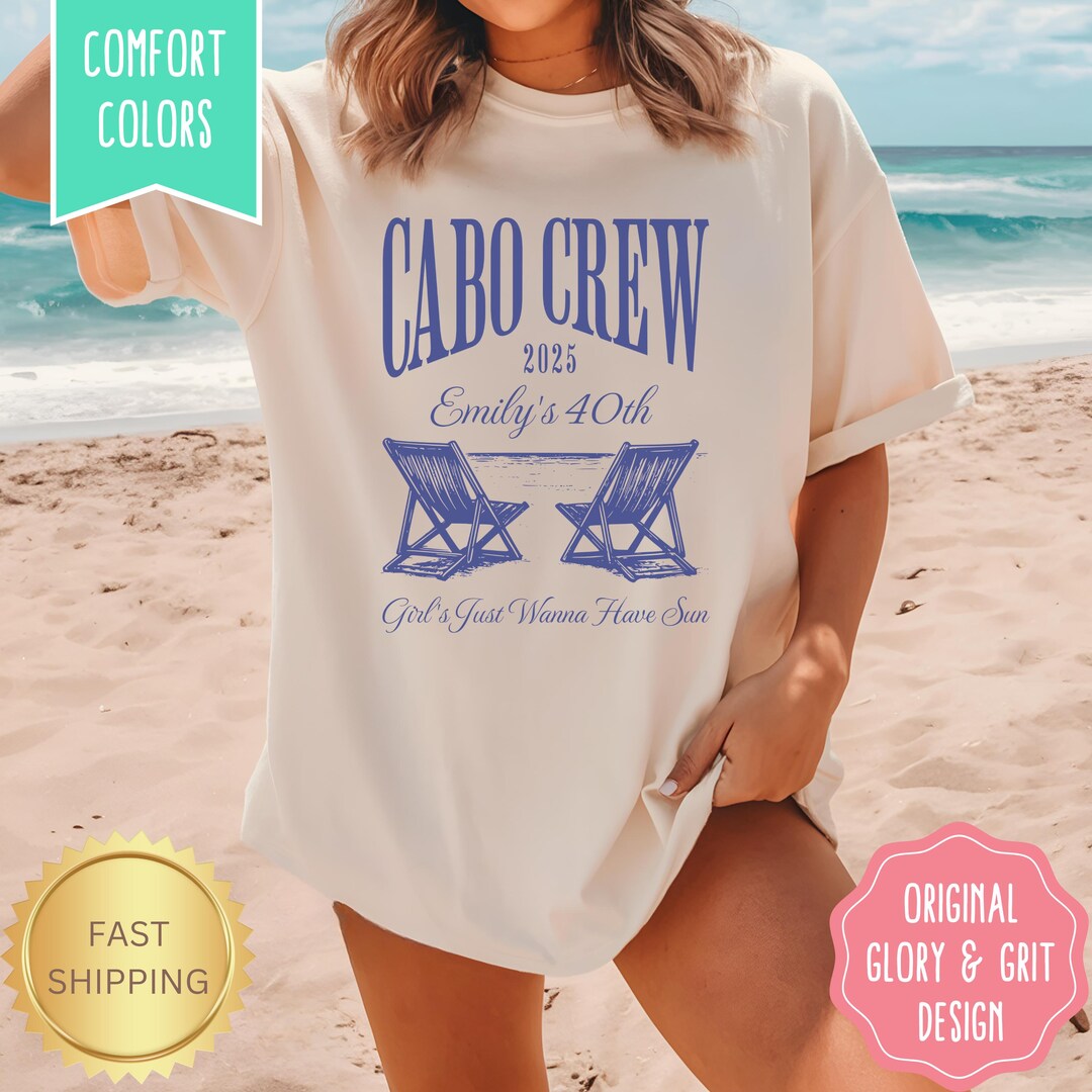 Custom Cabo Crew Shirt, Personalized Girls Trip Beach Vacation Favors ...