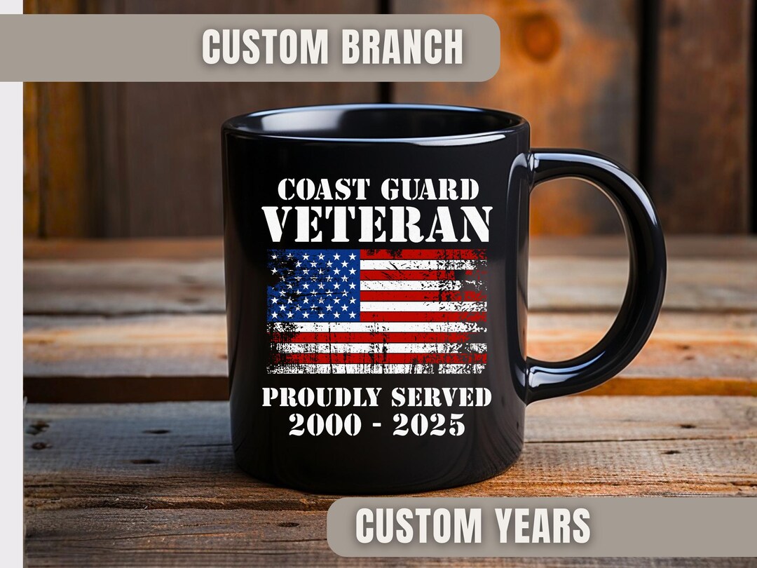 Custom Coast Guard Veteran Coffee Mug, Personalized U.S. Military Cup ...