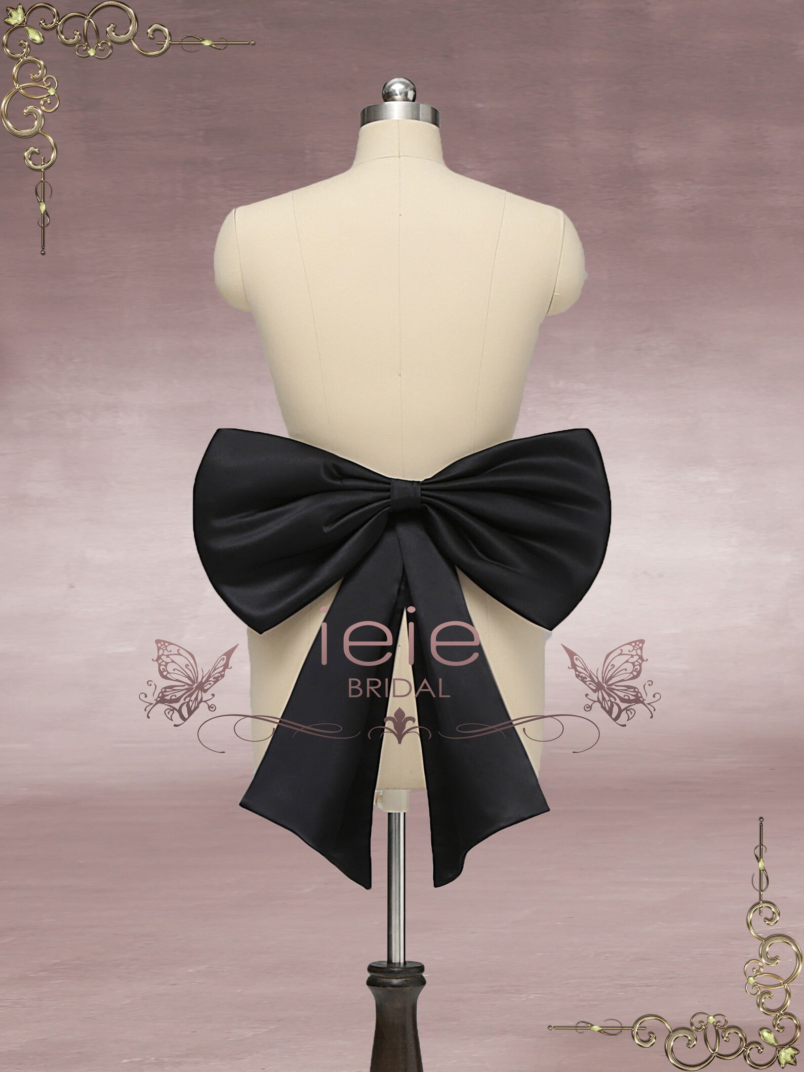 Big Bow Sash for Wedding Dress Prom Dress Custom Bow Satin - Etsy
