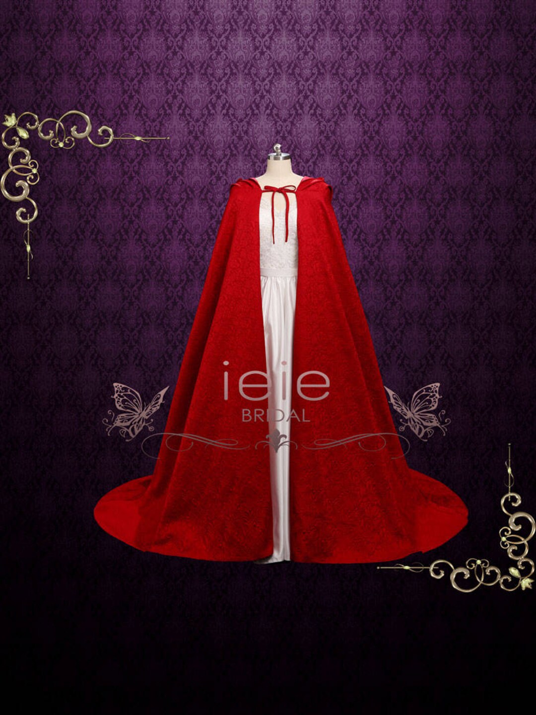 Hooded Red Cloak Cape Medieval Cloak Cape - Etsy