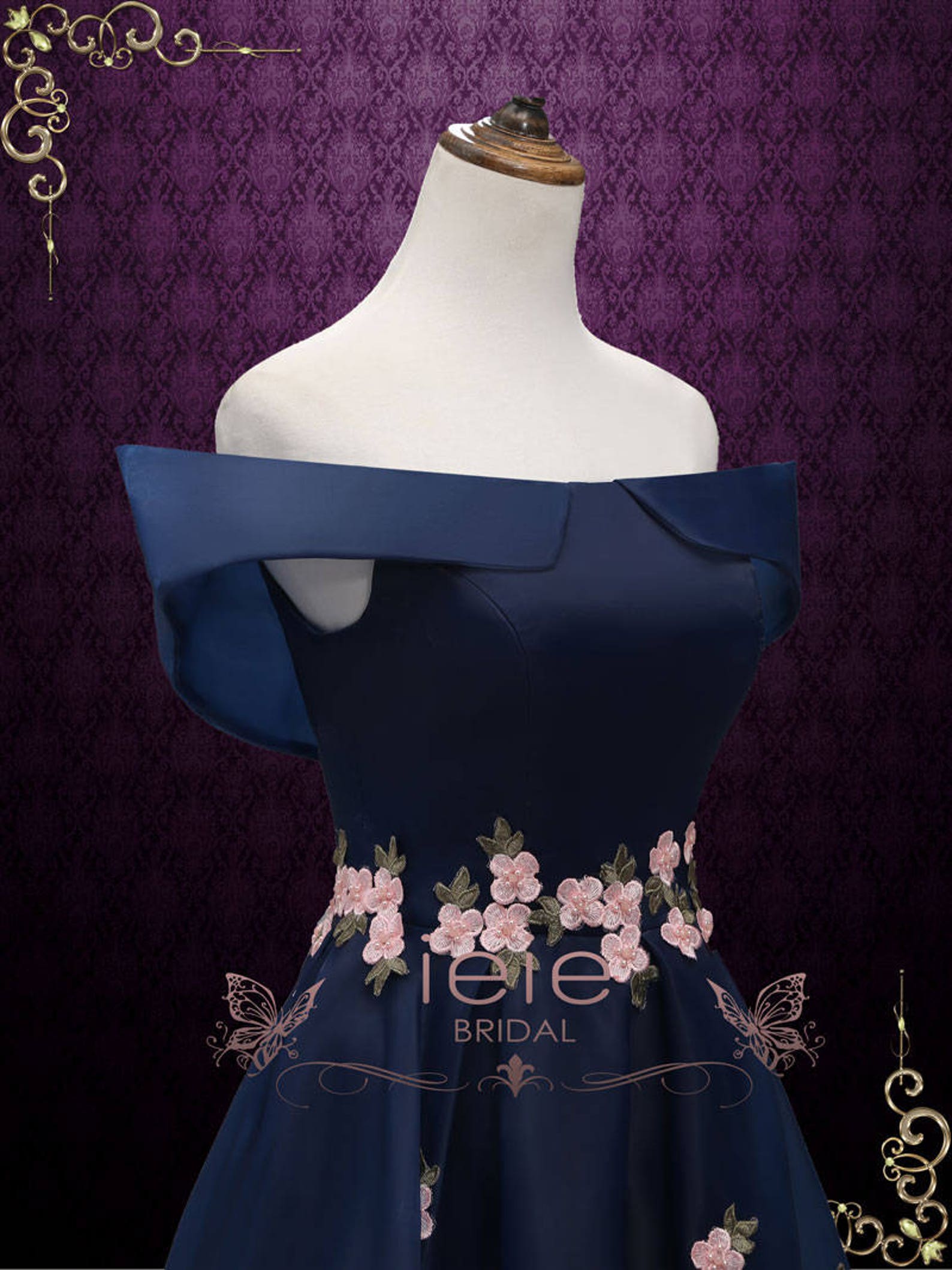 Hi-low Formal Prom Dress With Peach Blossom Lace Cowboy Boots - Etsy