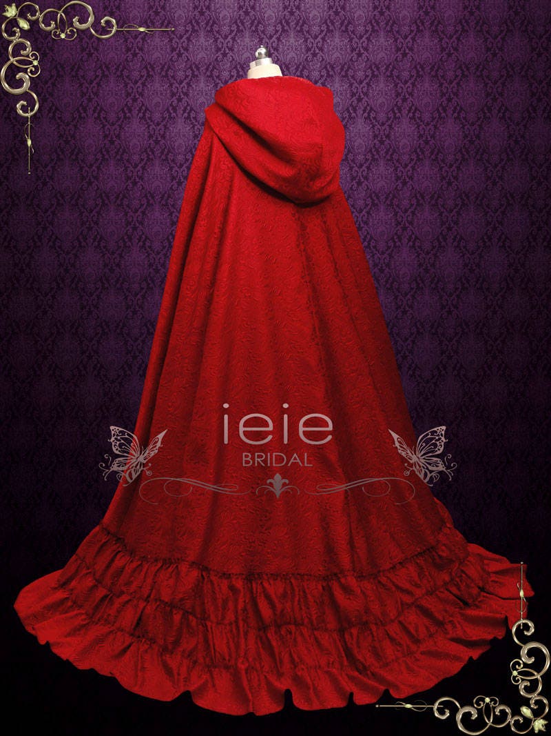 Hooded Red Cloak Cape Medieval Cloak Cape - Etsy