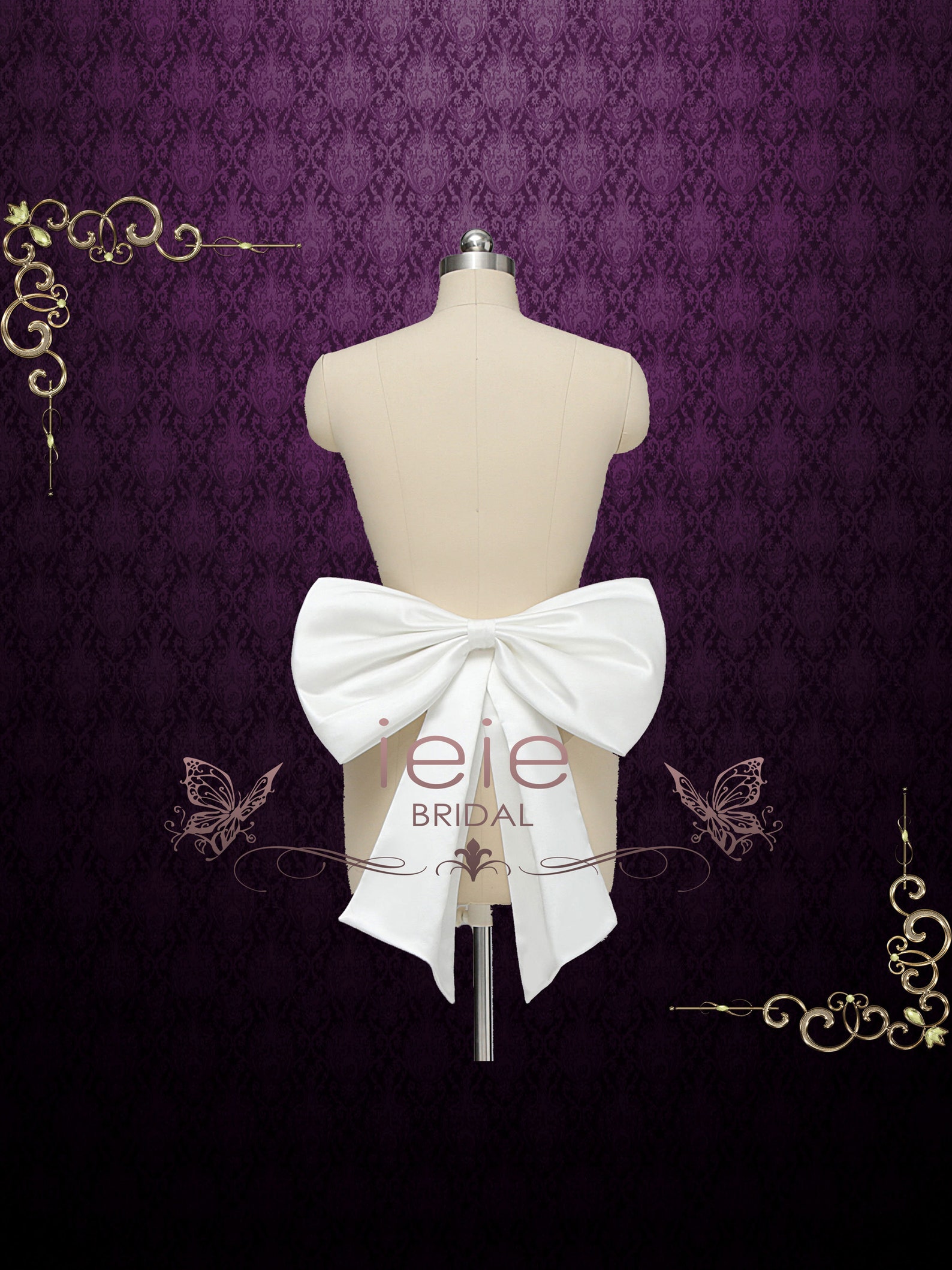 Big Bow Sash for Wedding Dress Prom Dress Custom Bow Satin - Etsy