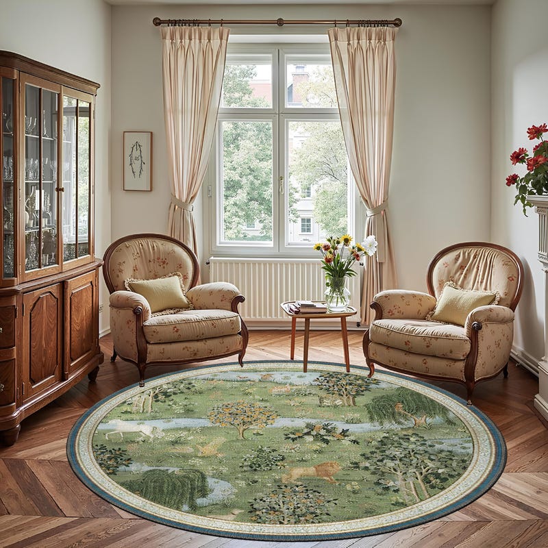 Large Round Rug - Etsy