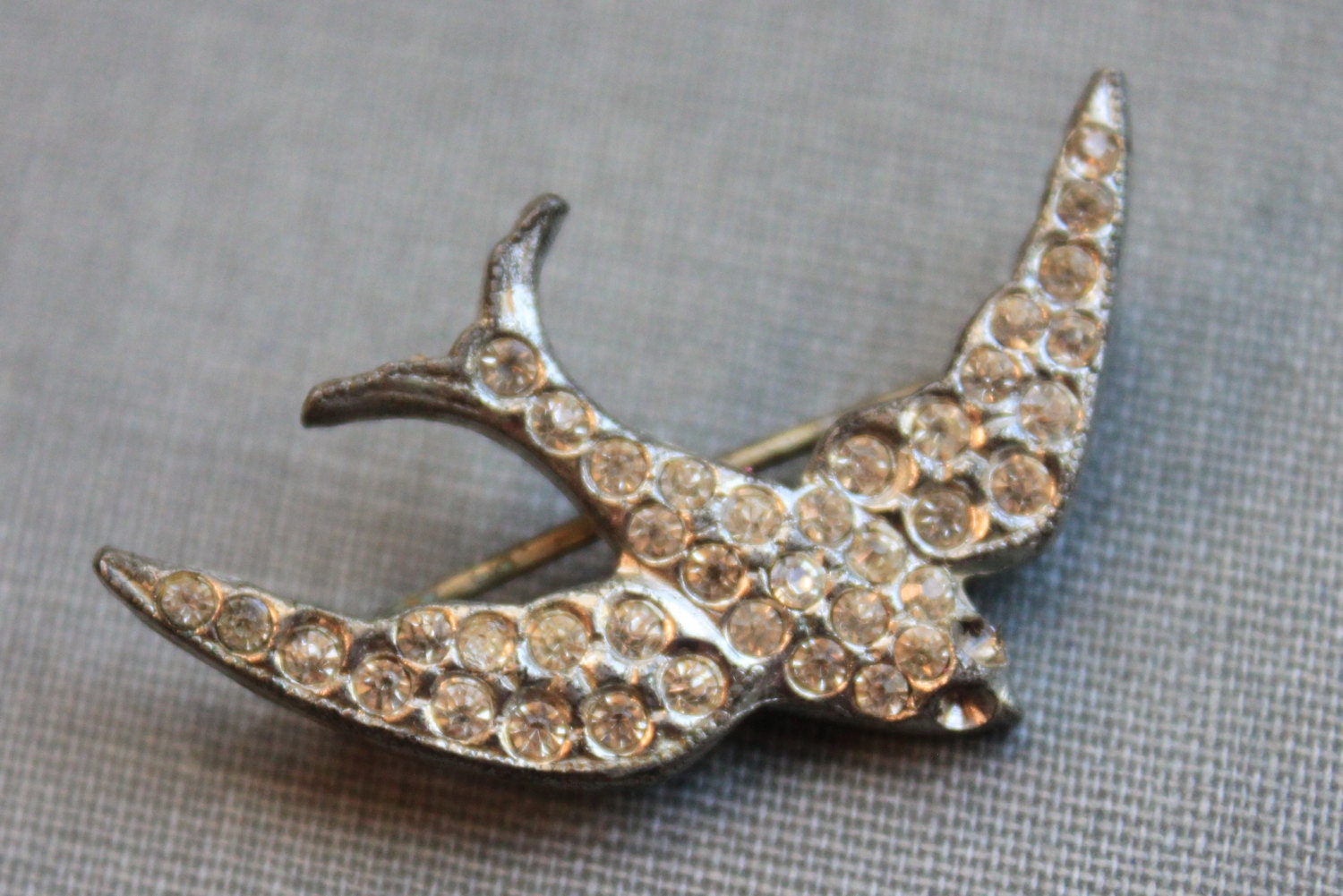 Antiquevictorian Paste Swallow Brooch / Wedding Jewelry - Etsy