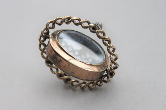 Georgian Treasure Locket / Large Open Face Glass Swiv… - Gem