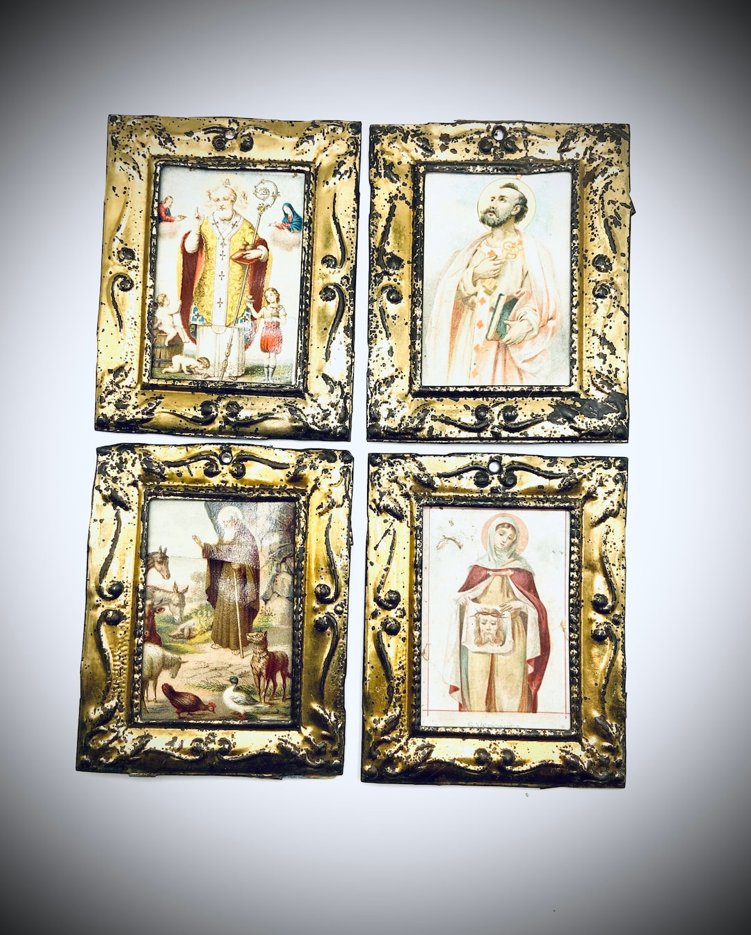One Antique Miniature Framed Lithographs of Catholic Saints - Saint ...