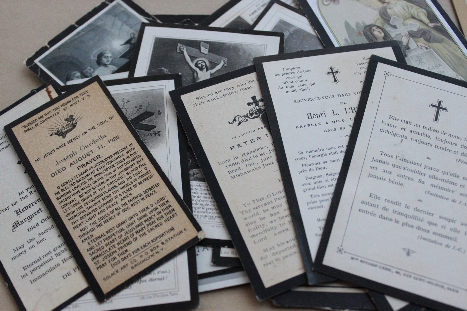 Five Antique 1877-1910 Catholic Funeral Holy Cards / Antique Religious ...