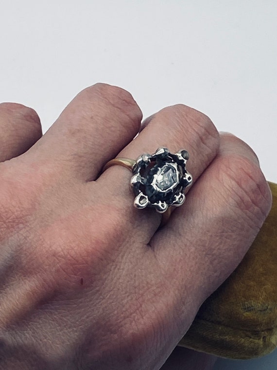 1690s Stuart Era Rose Cut Diamond Cluster 14k Gold En… - Gem