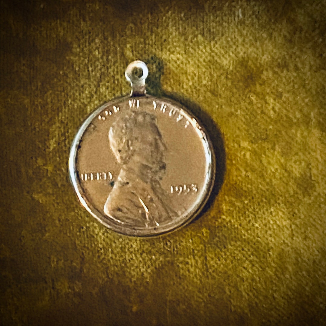 Rare 1953 Silver Wheat Penny Coin Pendant / Steel Penny Charm - Etsy