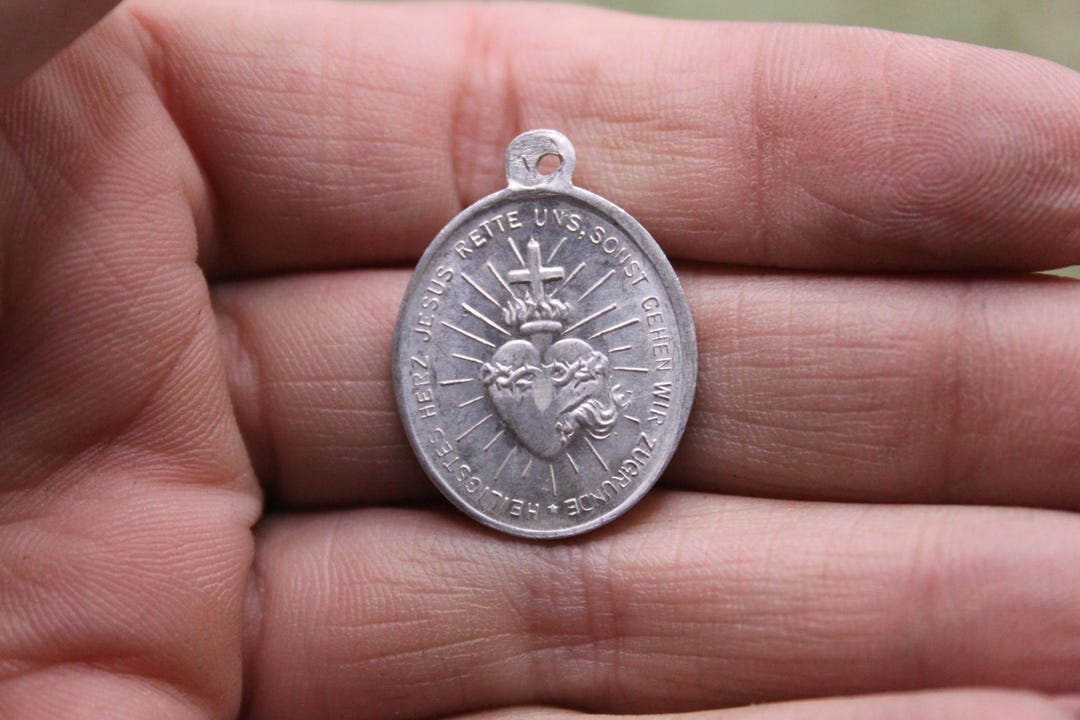 Antique 1800s German Catholic Double Medal of Our Lady of Immaculate ...
