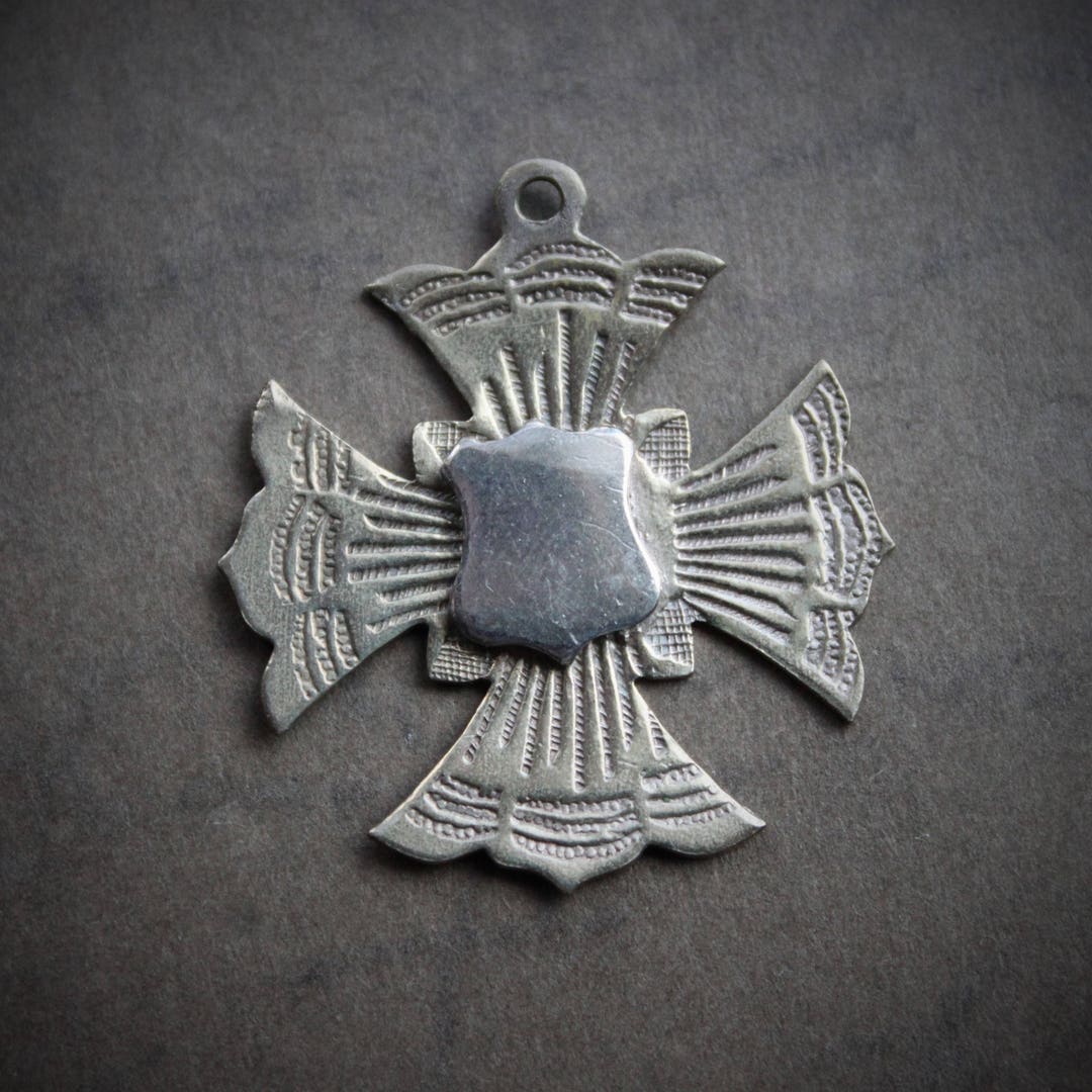 Antique Medieval Heraldic Patonce Cross Pendant With Shield - Etsy