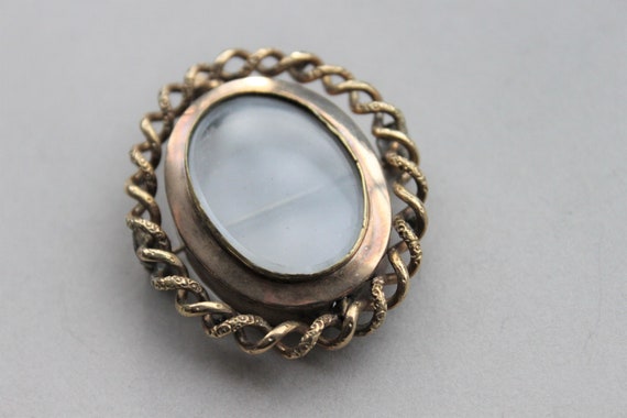 Georgian Treasure Locket / Large Open Face Glass Swiv… - Gem