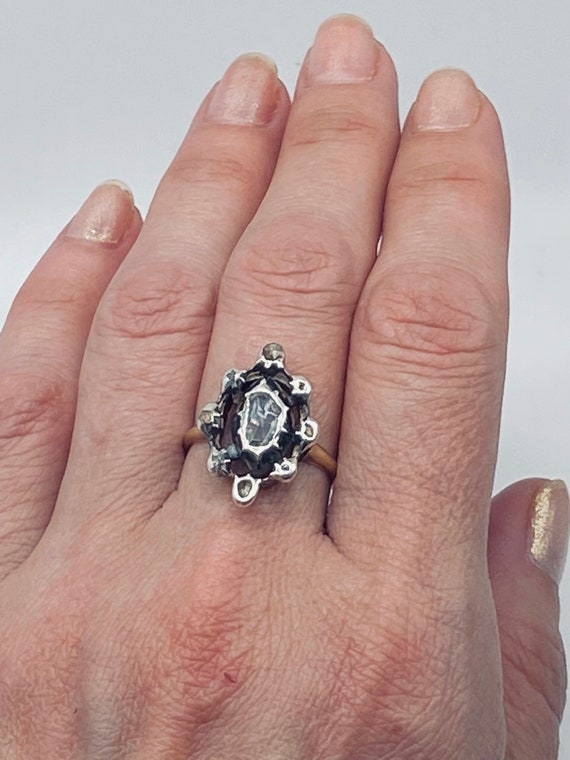 1690s Stuart Era Rose Cut Diamond Cluster 14k Gold En… - Gem