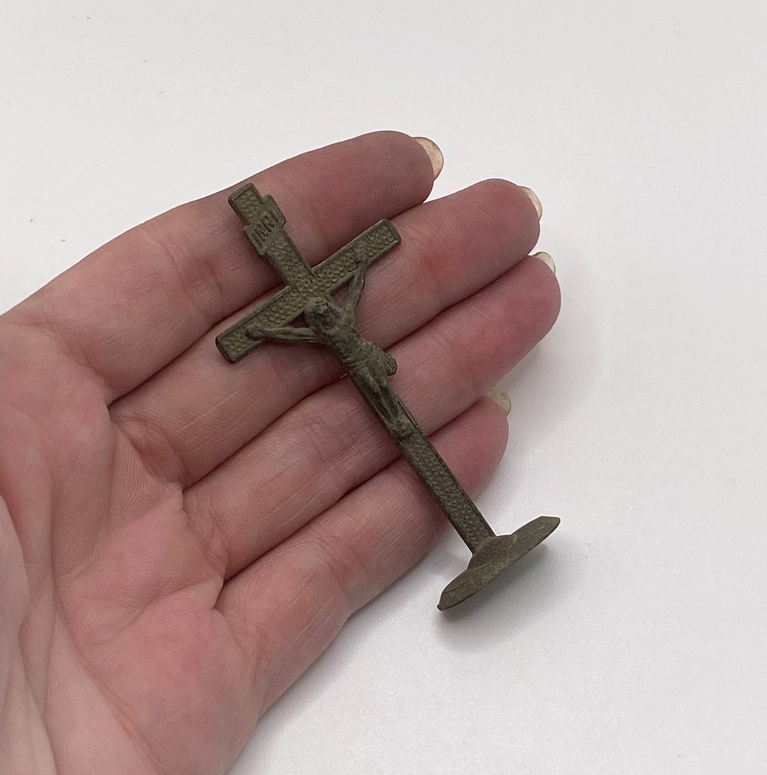Antique Miniature French Monastery Standing Crucifix for Home Altar ...