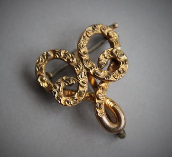 Victorian Love Knot Pocket Watch Pin / Antique Locket… - Gem