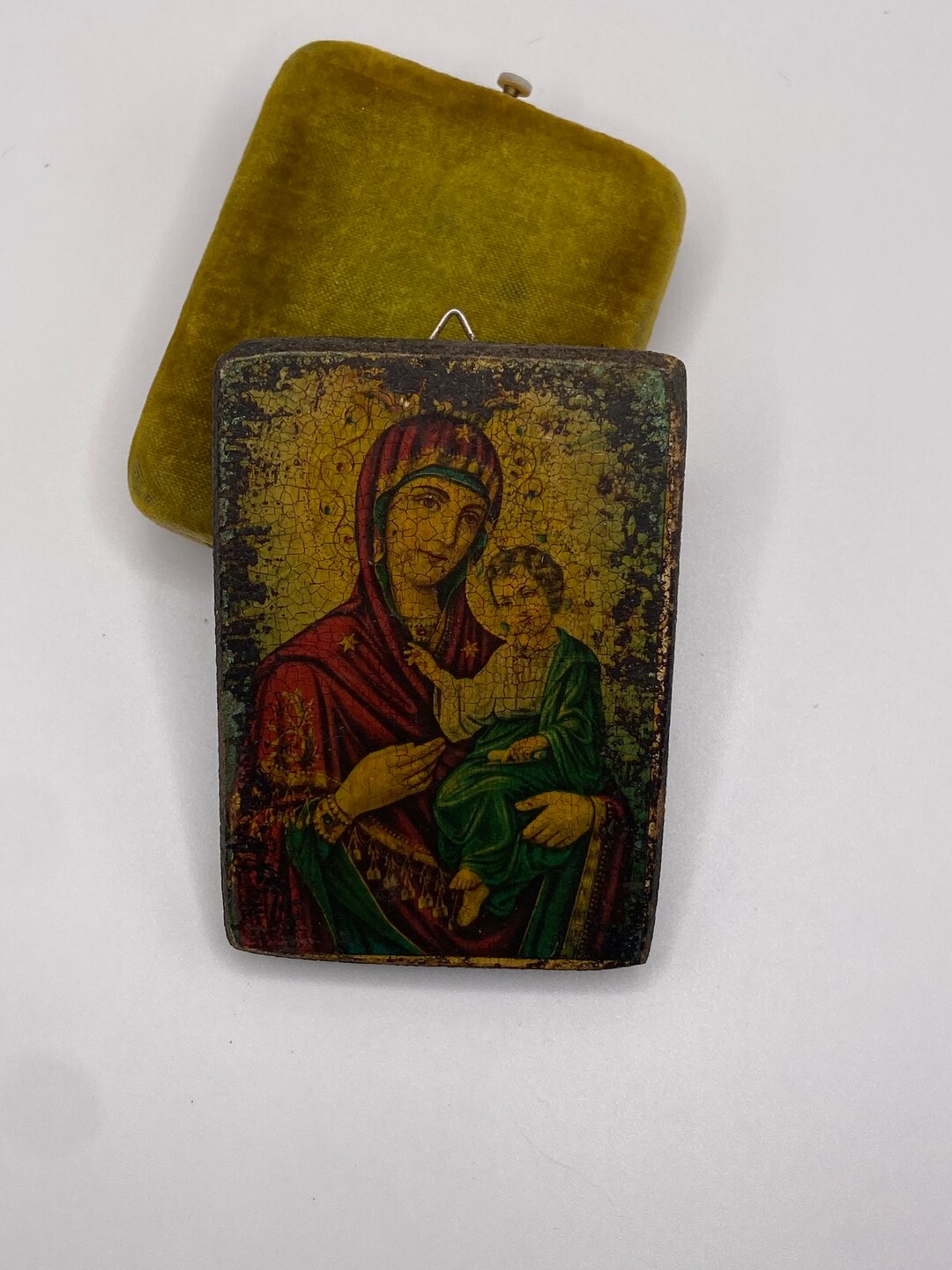 Antique Miniature Byzantine Wooden Icon of Madonna and Child / Catholic ...