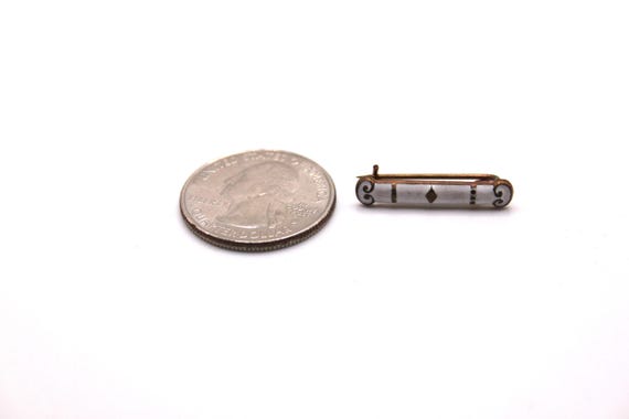 Tiny Victorian White Enamel and Gold Lingerie Pin / A… - Gem