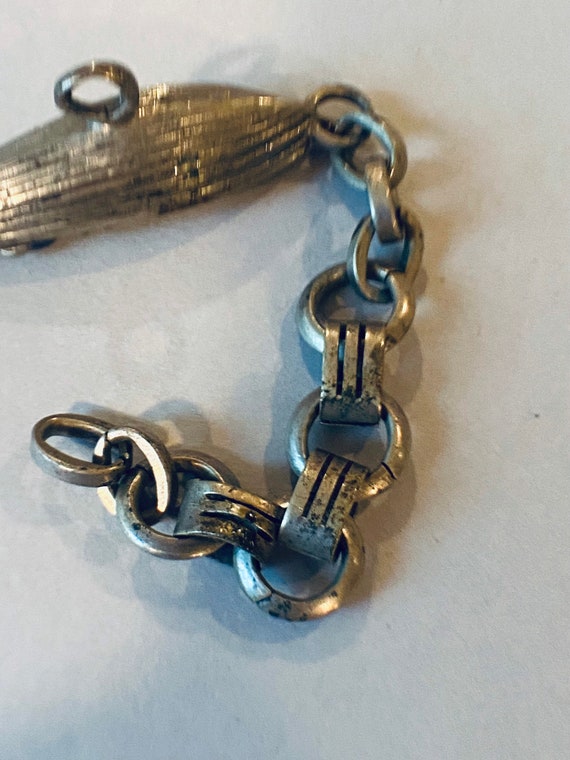 Victorian Silver Nautical Watch Chain with Anchor and… - Gem
