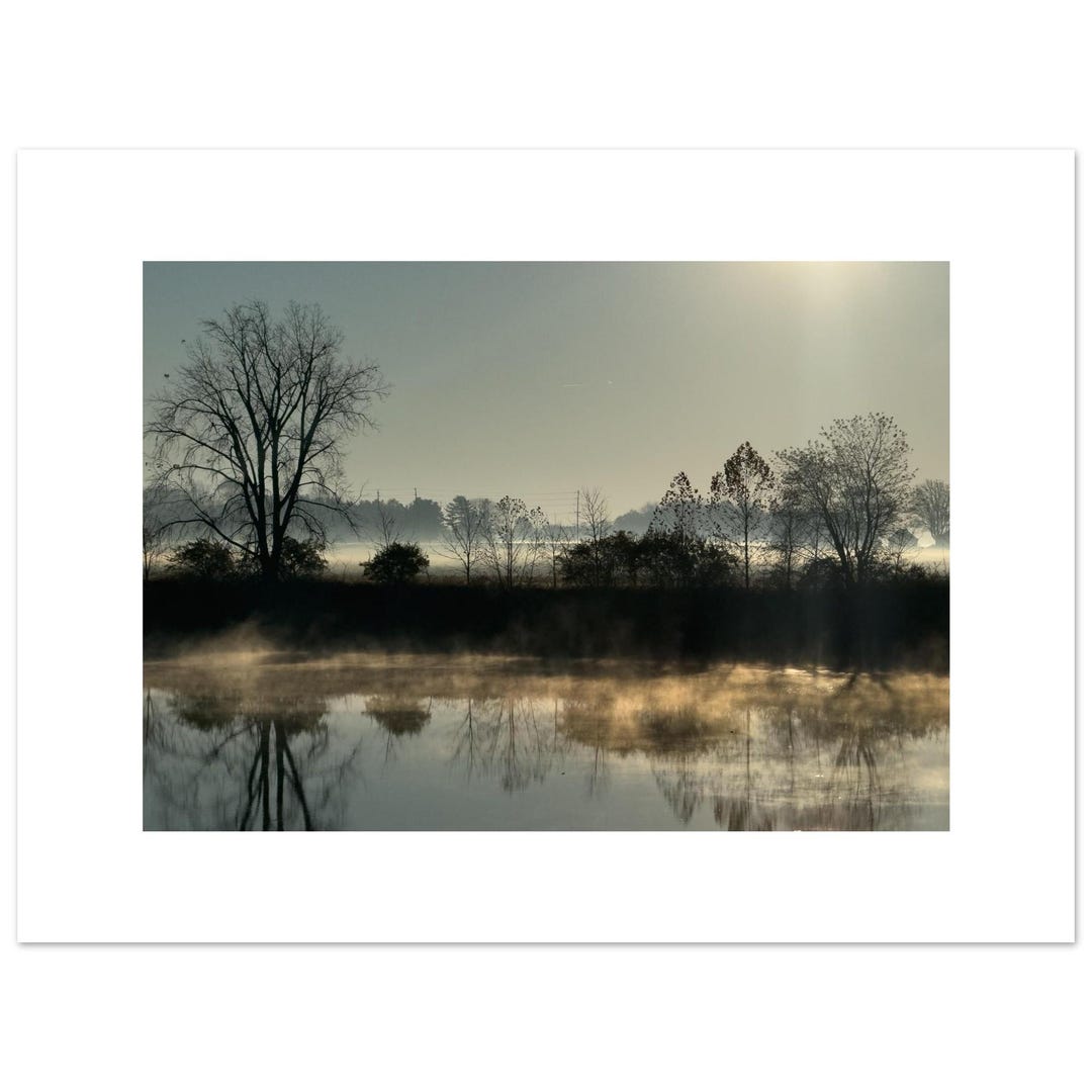 Serene Outdoor Morning Photo of a Foggy November Maumee River Bank in ...